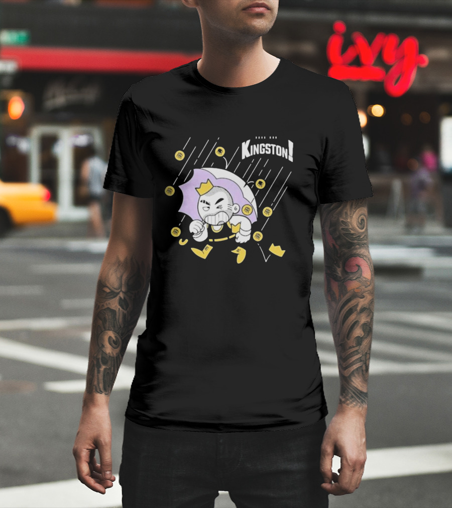 Bald Emo Kingston Character With Umbrella And Crown Symbols T-Shirt