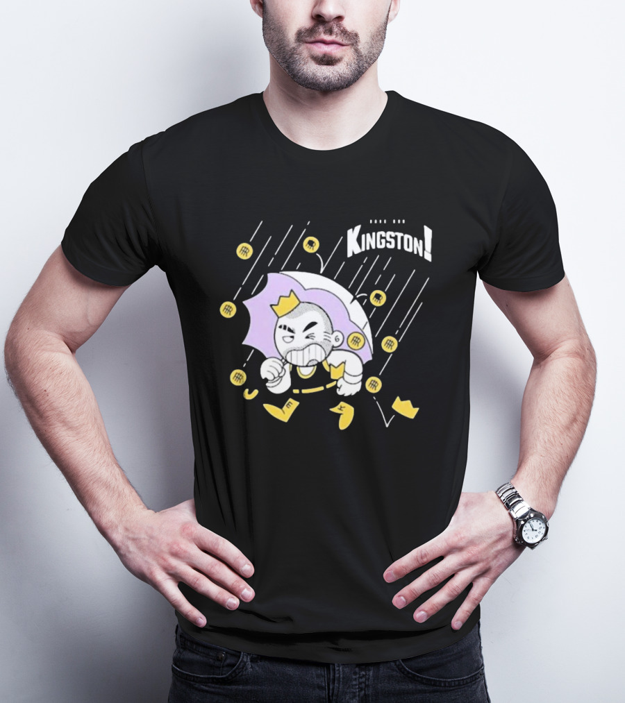 Bald Emo Kingston Character With Umbrella And Crown Symbols T-Shirt