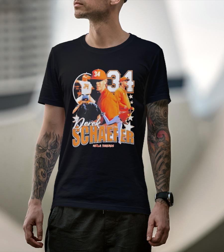 Derek Schaefer 34 Ninja Threads Baseball Star Athletic T-Shirt