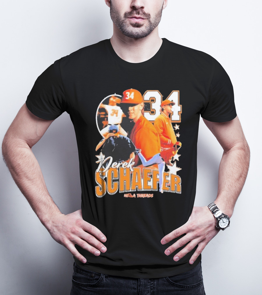 Derek Schaefer 34 Ninja Threads Baseball Star Athletic T-Shirt