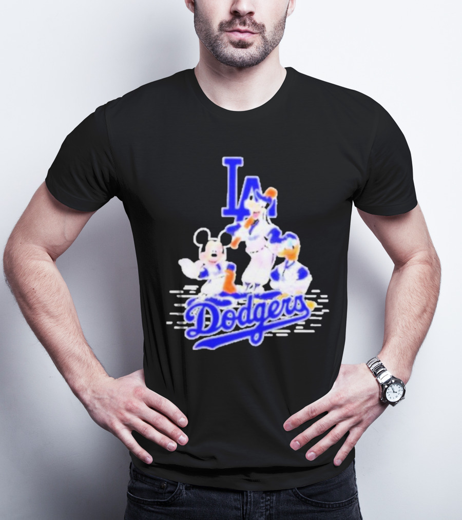 LA Dodgers Mickey And Friends Disney Baseball T-Shirt