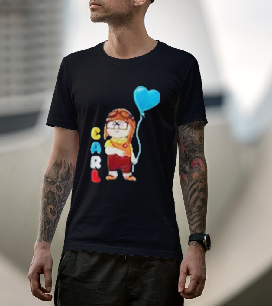 Disney Pixar Up Carl Holding Heart Balloon Couples T-Shirt
