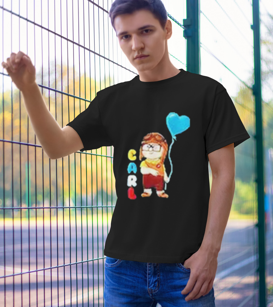 Disney Pixar Up Carl Holding Heart Balloon Couples T-Shirt