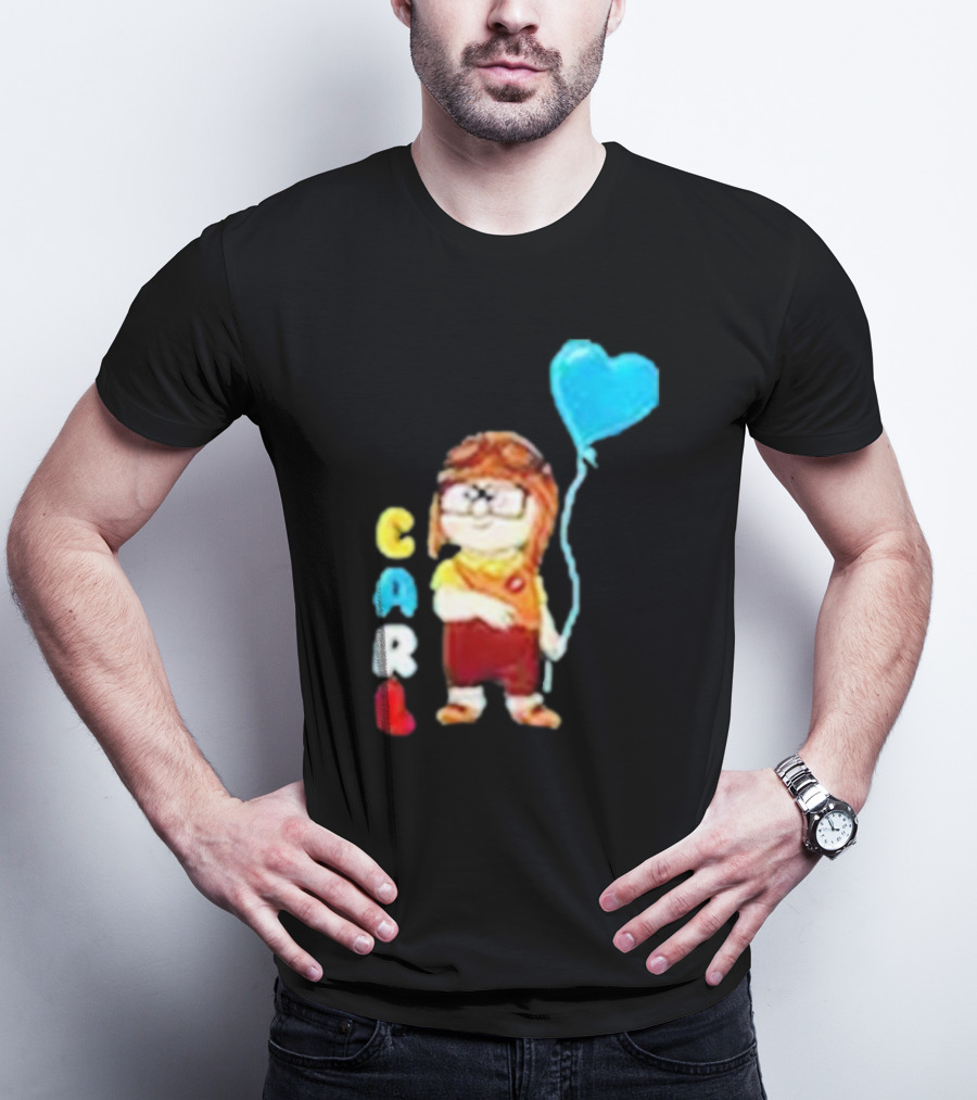 Disney Pixar Up Carl Holding Heart Balloon Couples T-Shirt