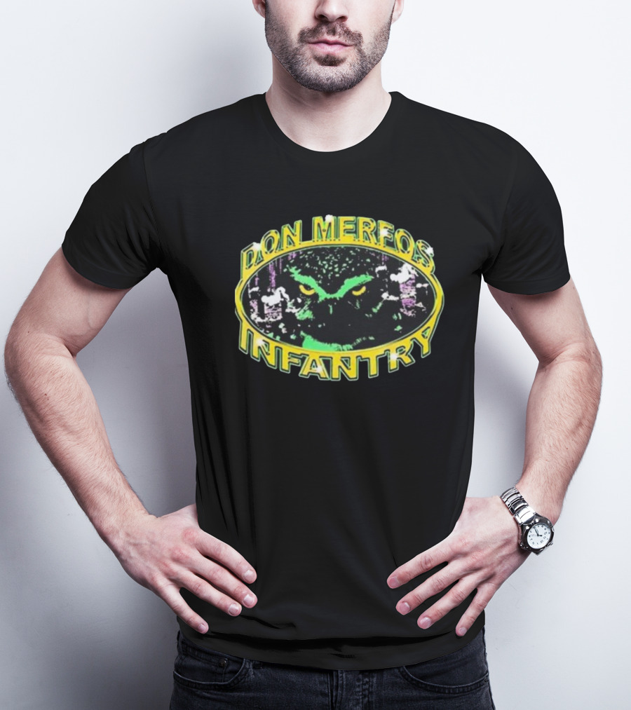 Don Merfos Infantry Owl Eyes Icon Oval Frame T-Shirt