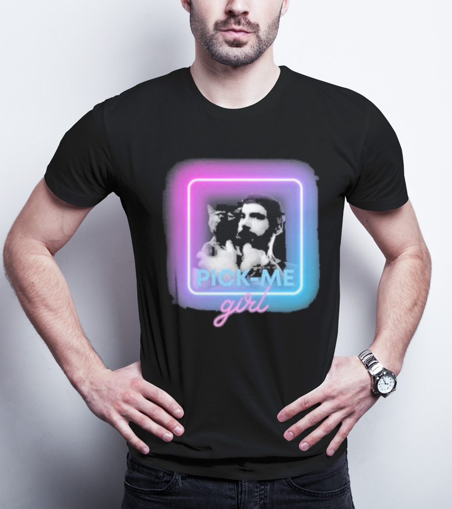 Pick Me Girl Neon Cat Square T-Shirt