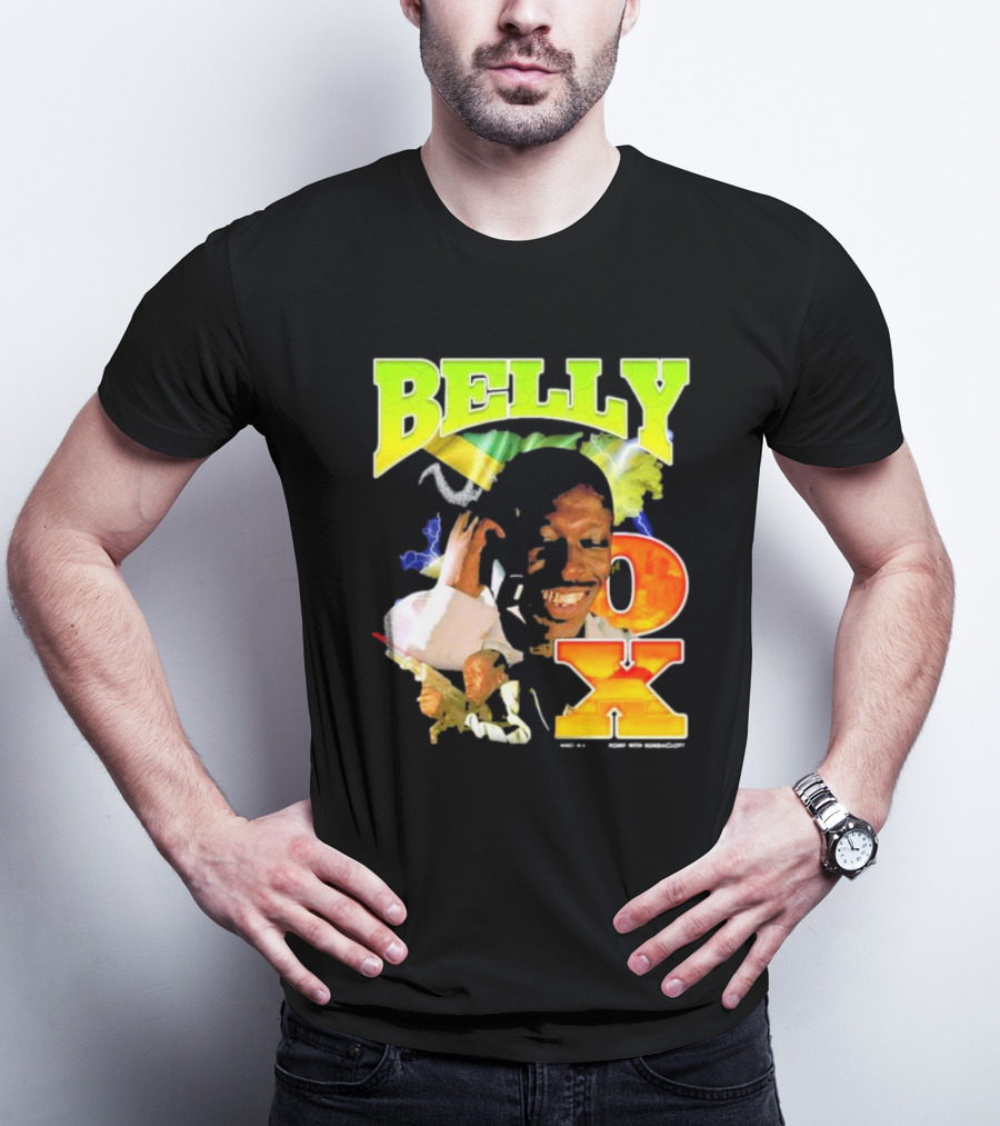BELLY OX Romp With Bumbaclot Smiling Man With Phone And Gun T-Shirt