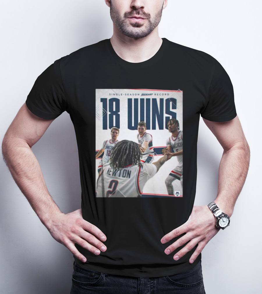 Single Season Bigeast Record 18 Wins UConn Basketball Team T-Shirt
