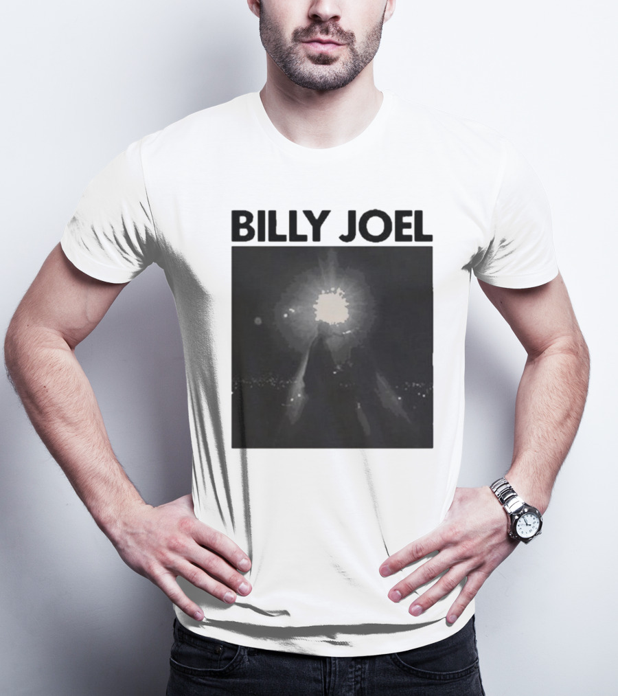 Billy Joel Concert Photo With Bright Light Backdrop T-Shirt