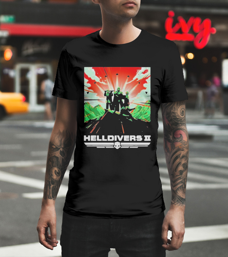 HELLDIVERS II Colorful Video Game Artwork T-Shirt