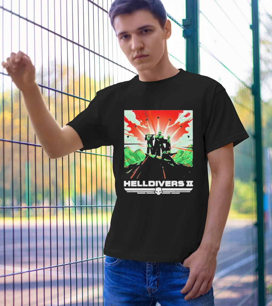 HELLDIVERS II Colorful Video Game Artwork T-Shirt