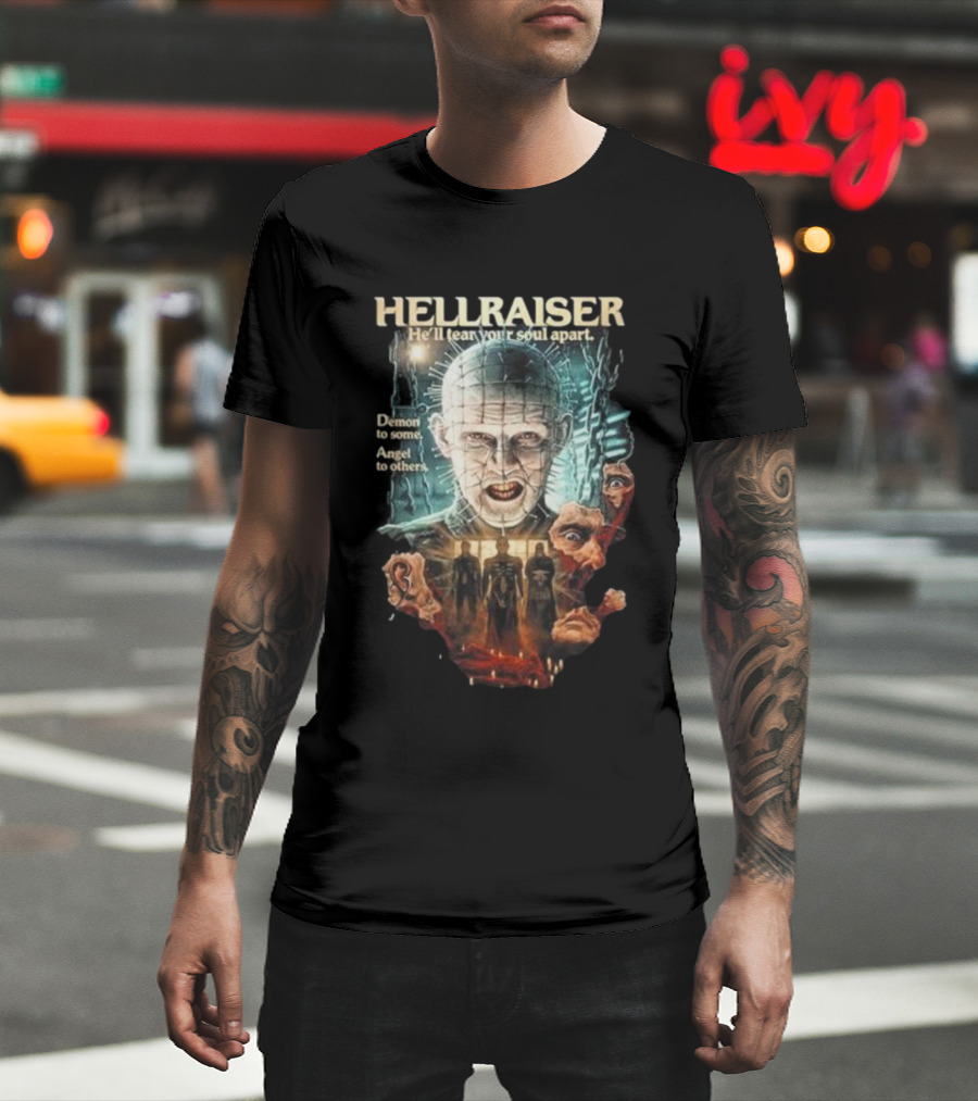 Hellraiser He'll Tear Your Soul Apart Demon To Some Angel To Others T-Shirt