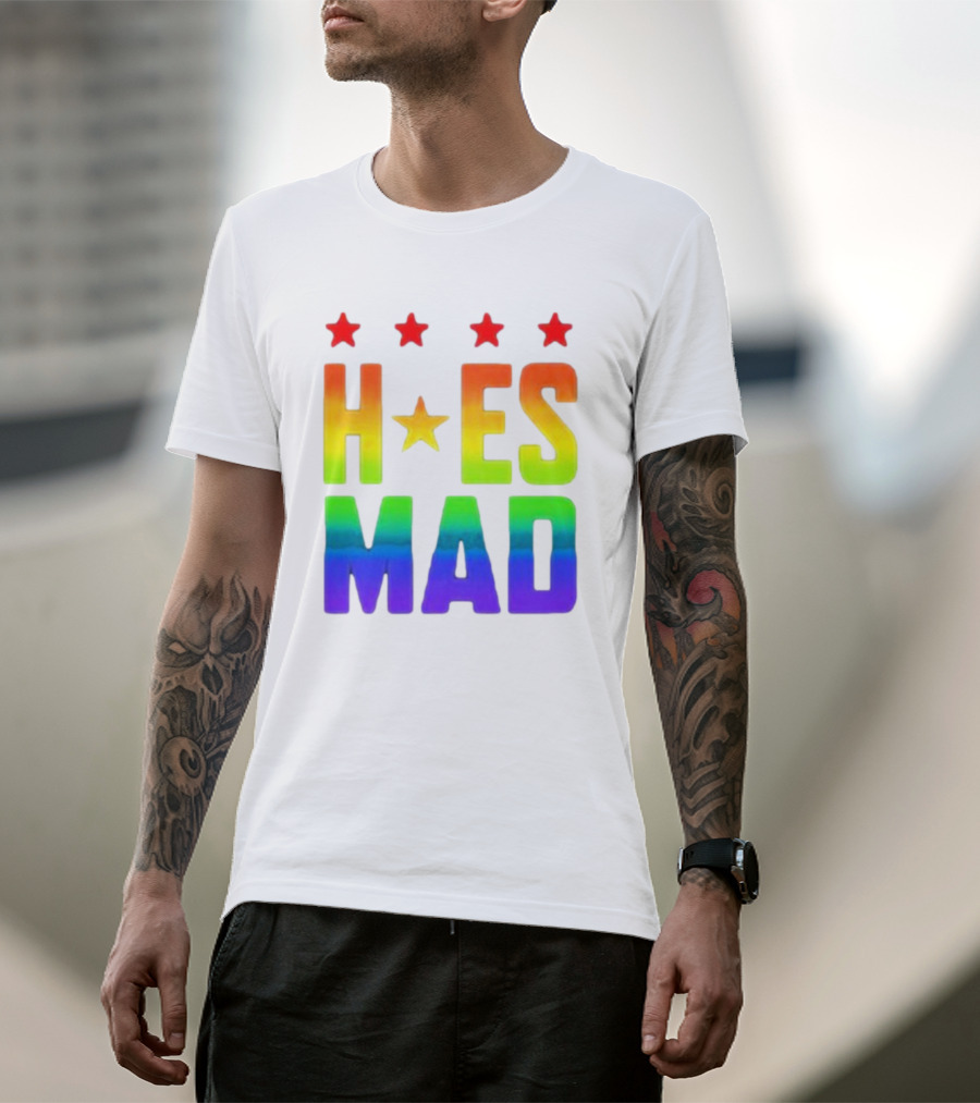 Hoes Mad Rainbow Stars Pride T-Shirt