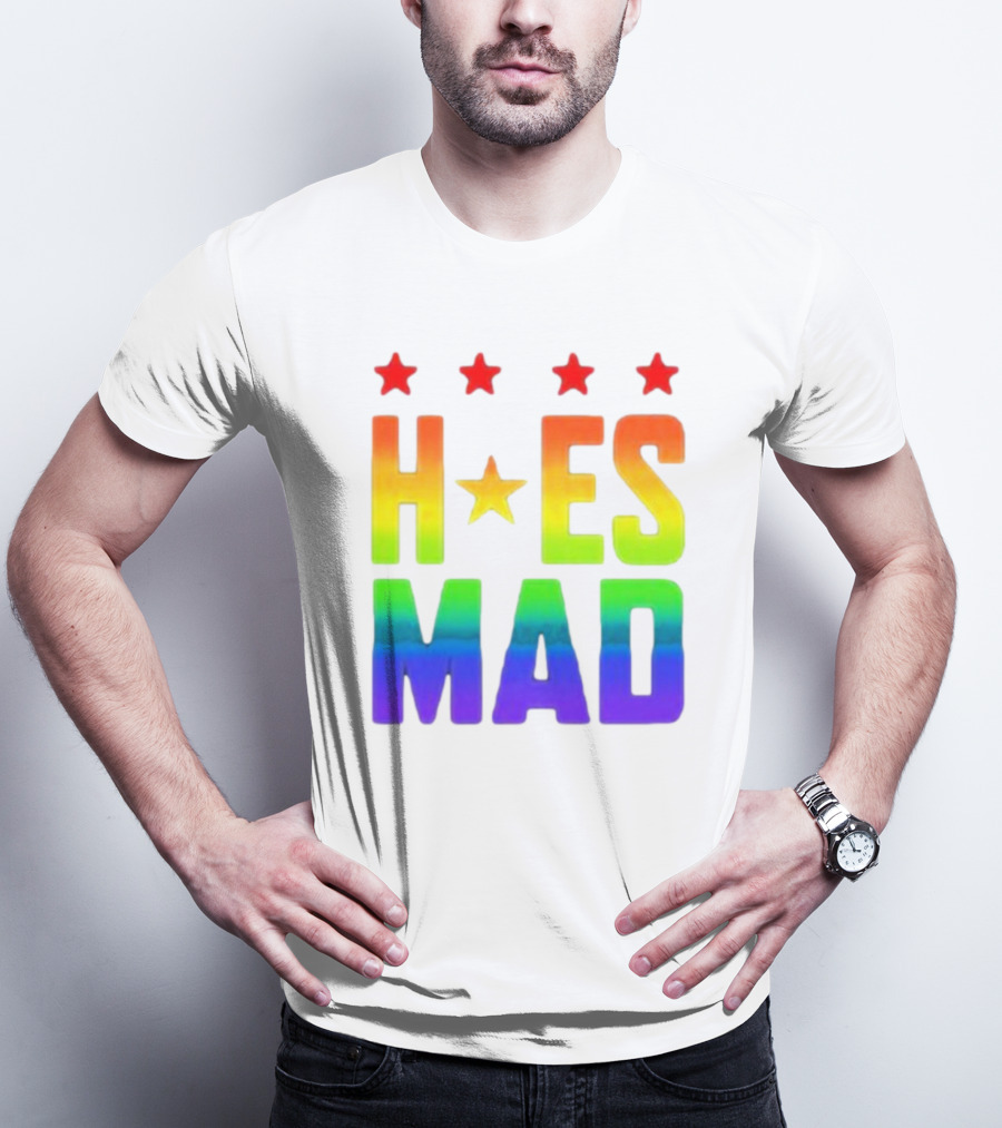 Hoes Mad Rainbow Stars Pride T-Shirt