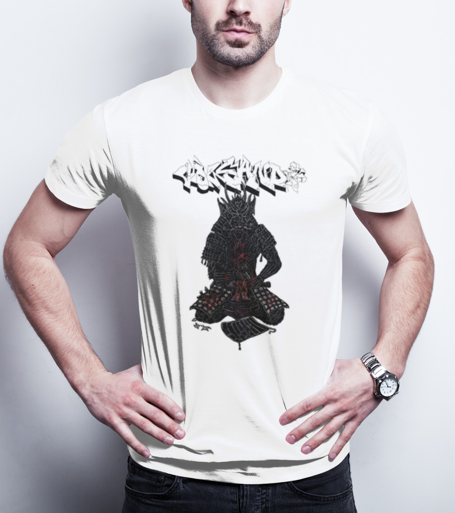 Volcano Samurai Holy Mountain Printing T-Shirt