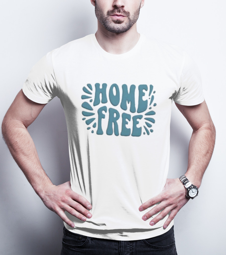 Home Free Emblem Logo Puff Text With Blue Accents T-Shirt