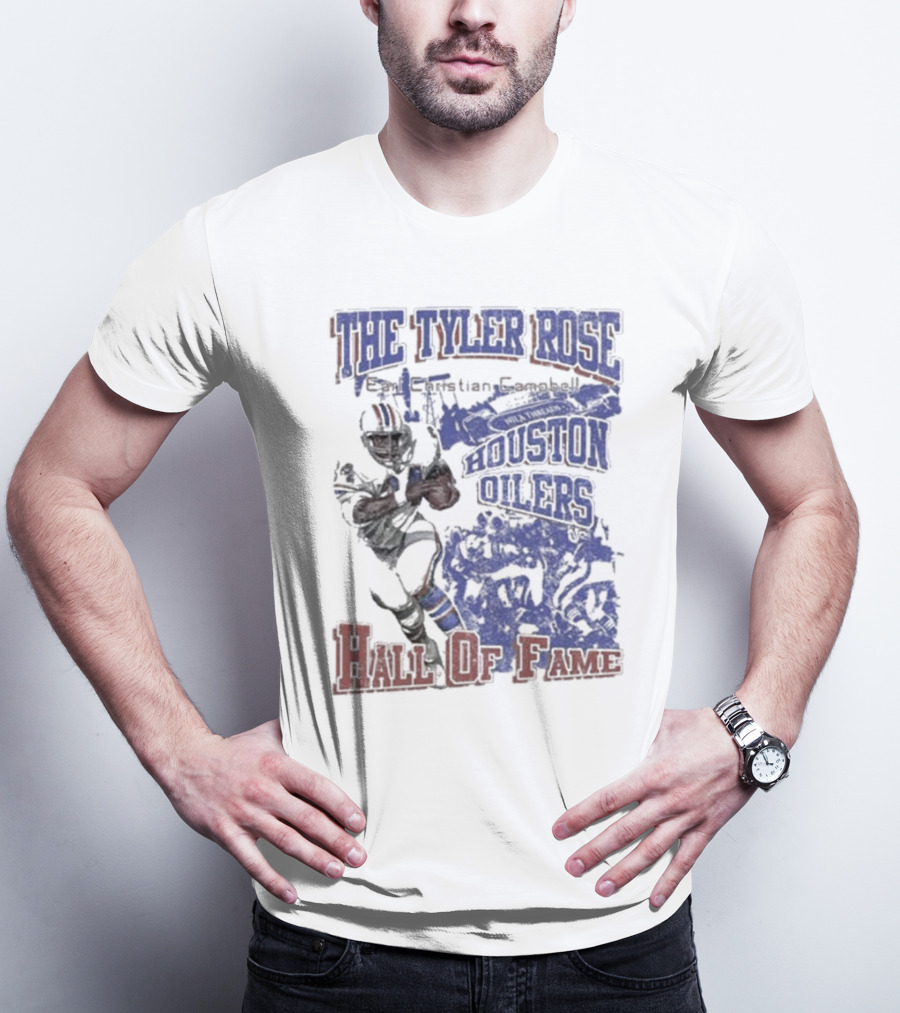 The Tyler Rose Earl Christian Campbell Houston Oilers Hall Of Fame T-Shirt