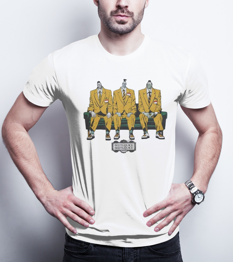 Beetlejuice Beetlejuice Beetlejuice Jeff Bob Dave Trio On Couch T-Shirt