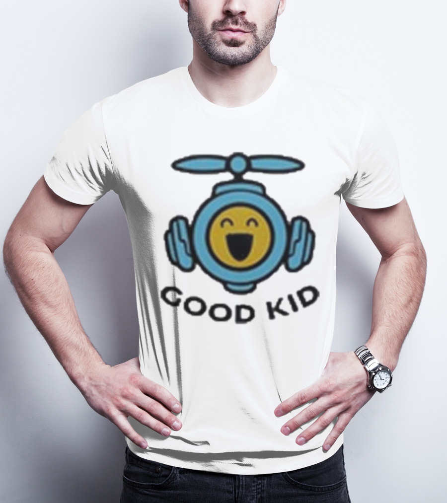Good Kid Drone Emblem With Smiling Face T-Shirt