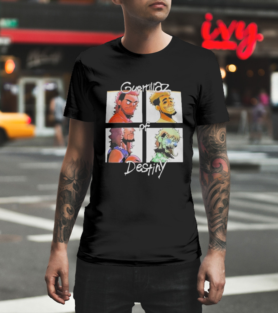 Guerrillaz Of Destiny Cartoon Quartet Pop Culture Faces T-Shirt