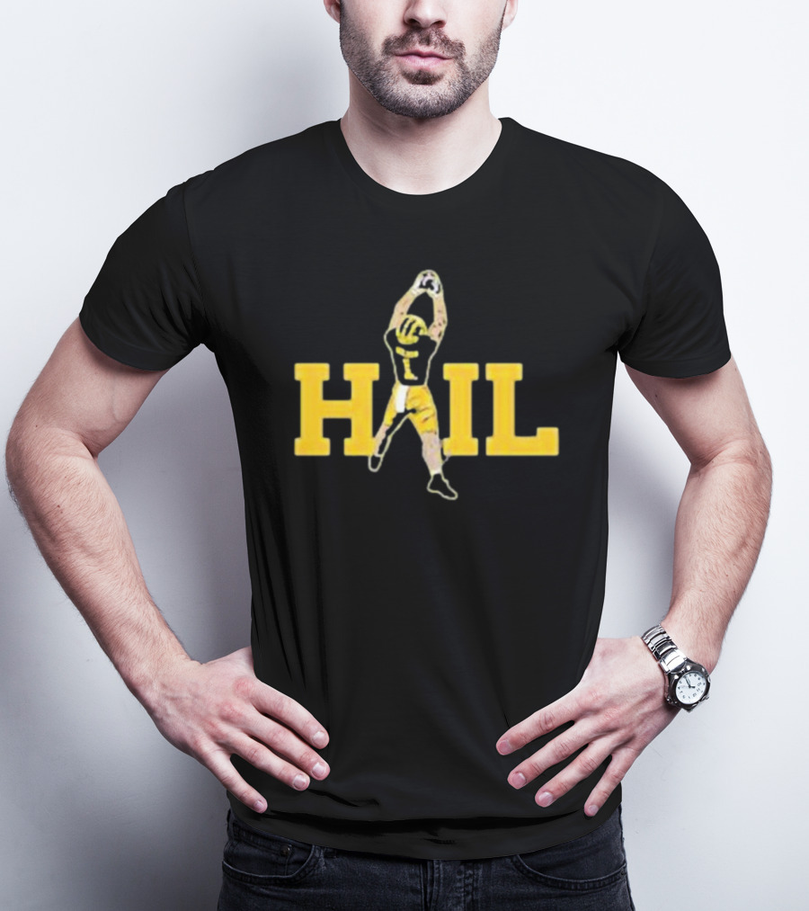 Hail Football Catch Player Number One Michigan Colors T-Shirt