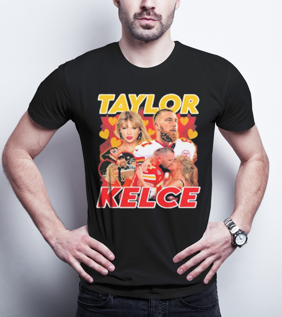 Taylor Kelce Football Love Hearts Chiefs Player Blonde Woman T-Shirt