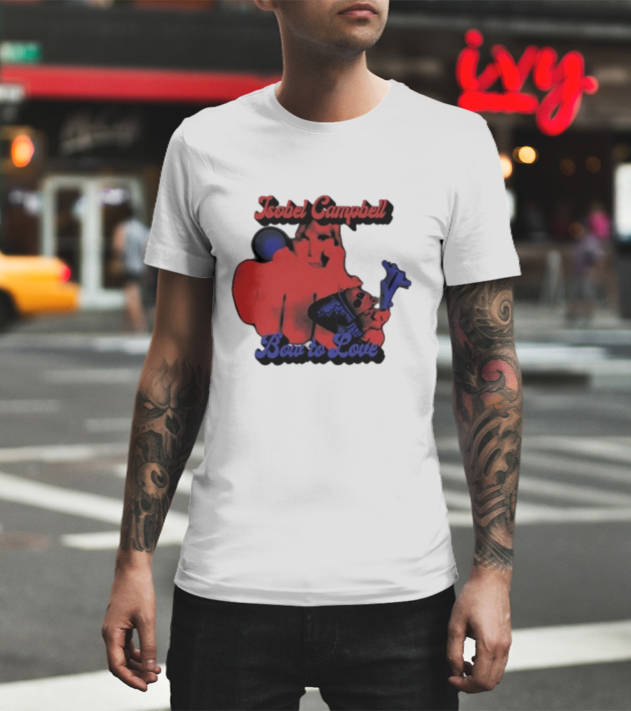 Isobel Campbell Bow To Love Retro Red And Blue T-Shirt