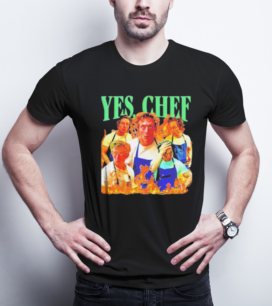 Jeremy Allen Fire Flames Yes Chef T-Shirt