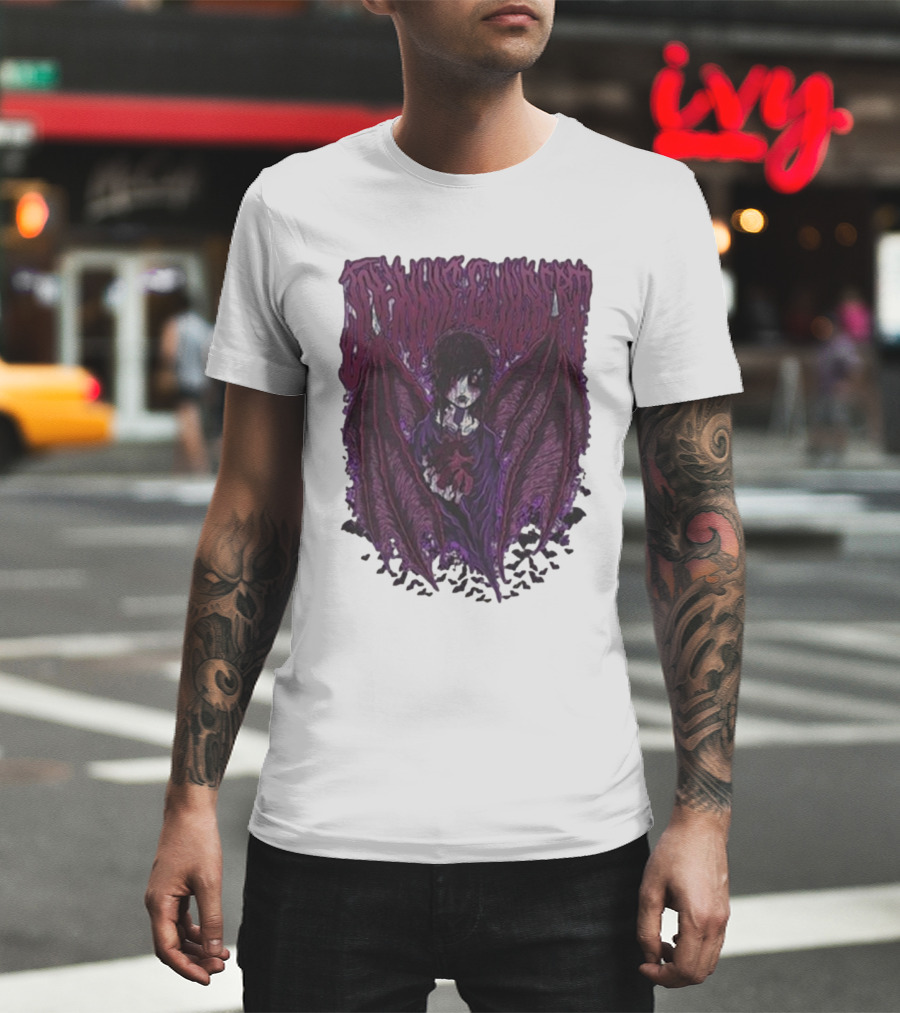 Johnnie Guilbert Vampire Dark Gothic Artwork With Wings And Heart T-Shirt