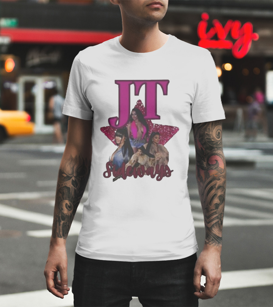 JT Sideways Star Pink Glamorous Portraits T-Shirt