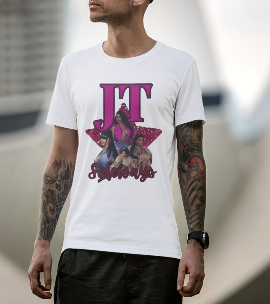 JT Sideways Star Pink Glamorous Portraits T-Shirt