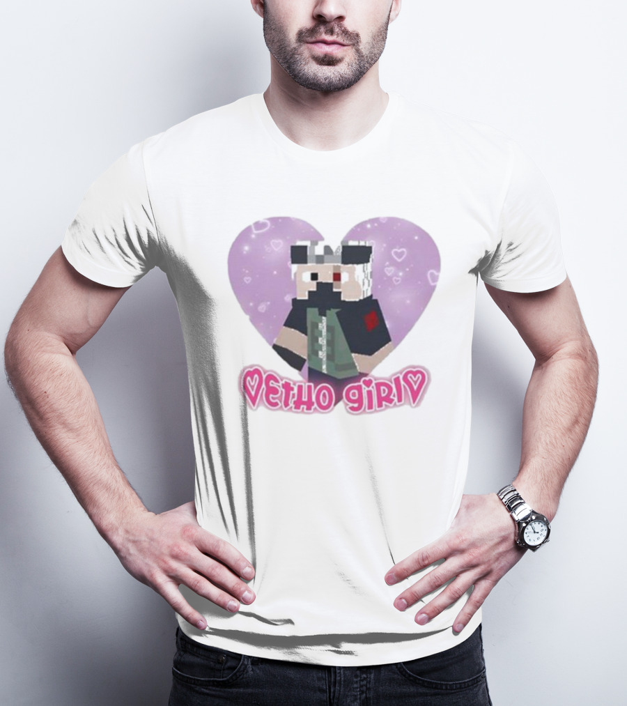 Etho Girl Heart Minecraft Character Pixel Art Julesxd T-Shirt
