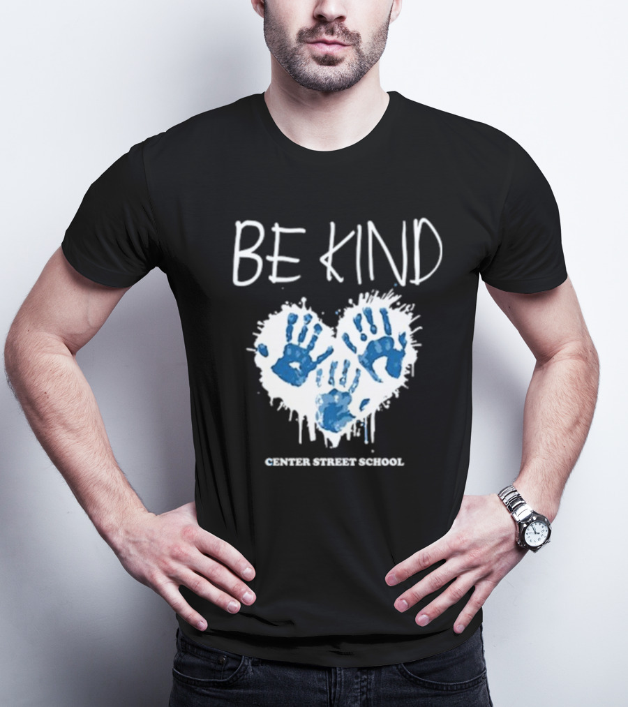 Be Kind Heart Handprints Center Street School T-Shirt