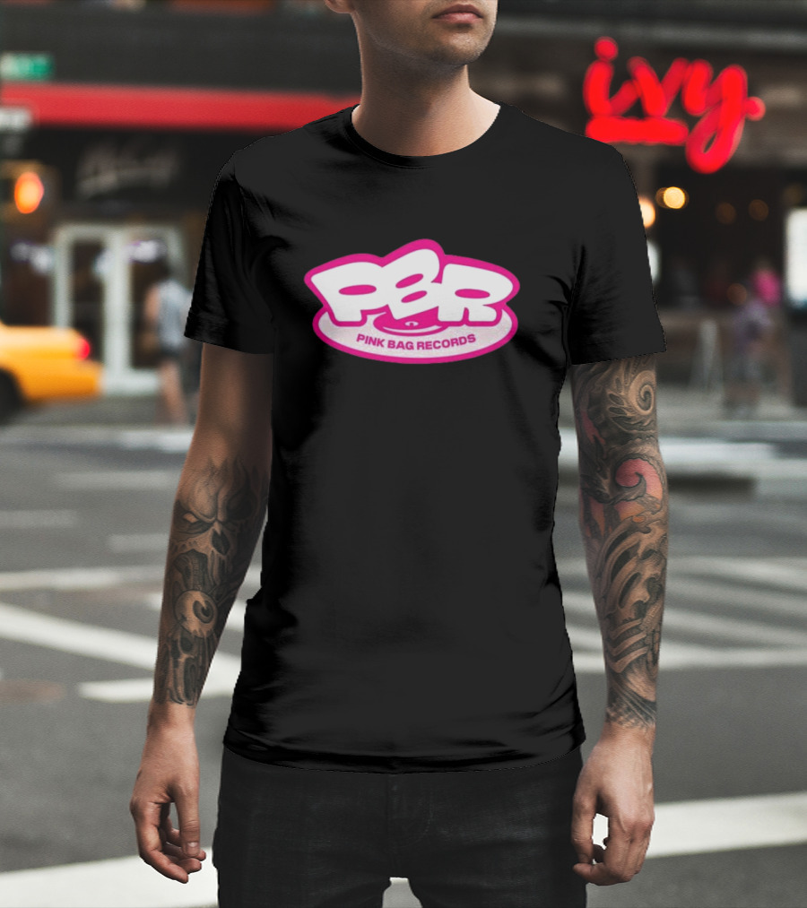 PBR Pink Bag Records PBR Bubble Text T-Shirt