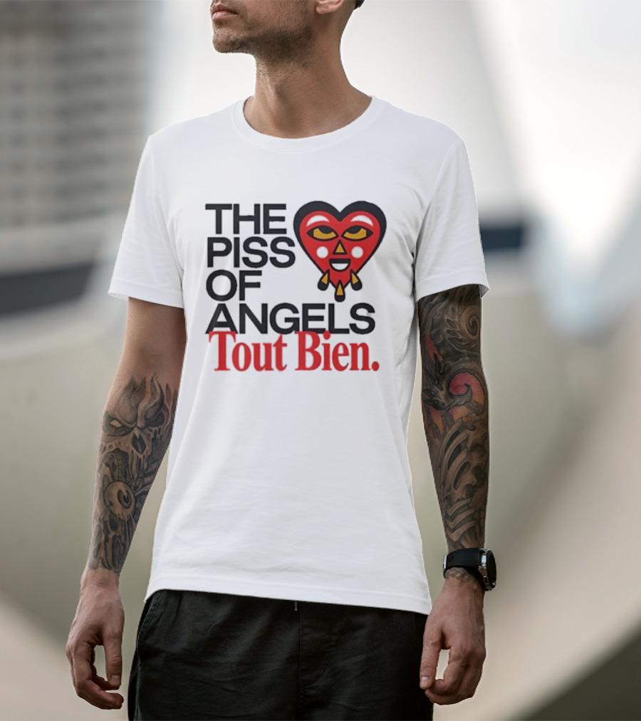 Tout Bien The Piss Of Angels Red Heart Face T-Shirt