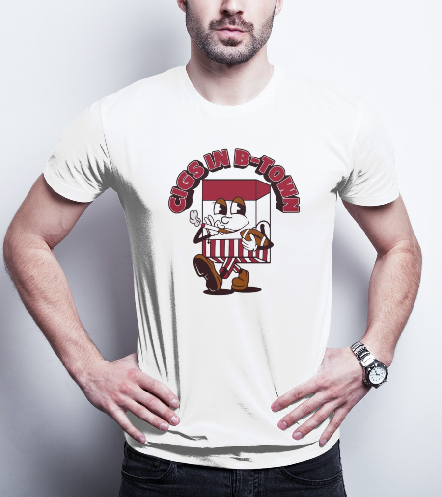 Store Cigs In B-Town Cartoon Smoking Pack T-Shirt