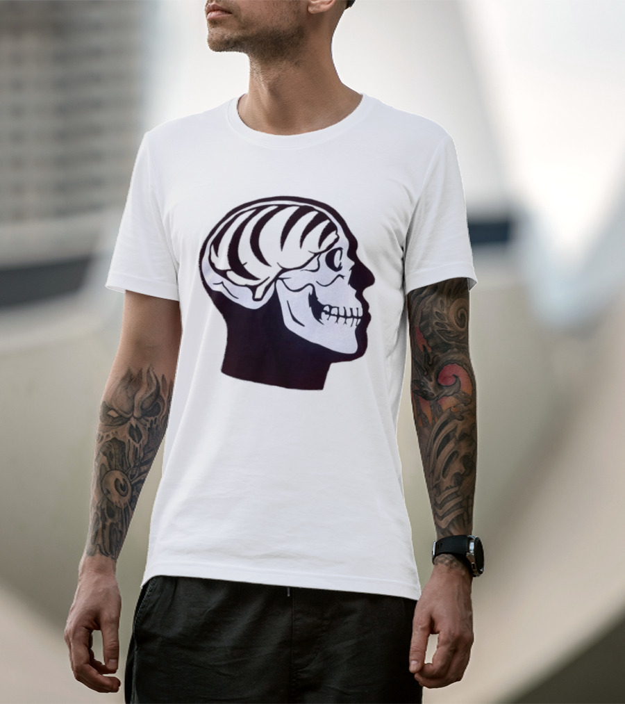 Bengal Brain Skull With Orange Highlights T-Shirt