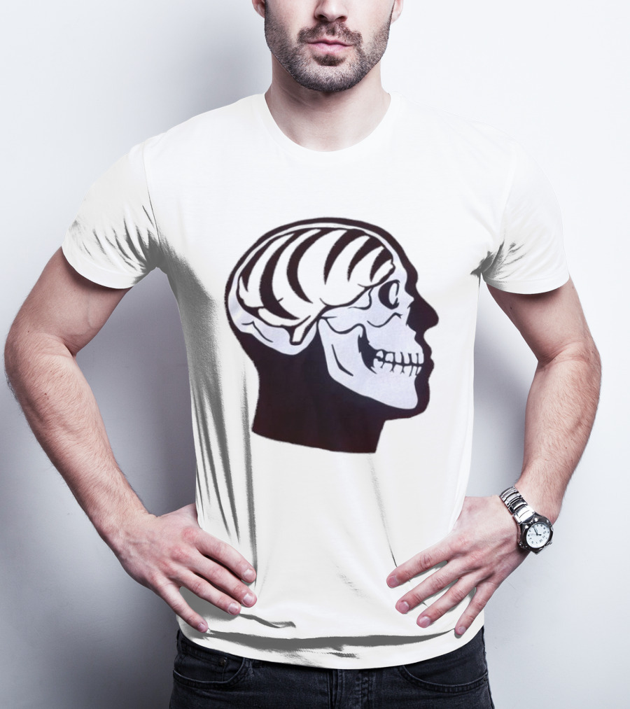 Bengal Brain Skull With Orange Highlights T-Shirt