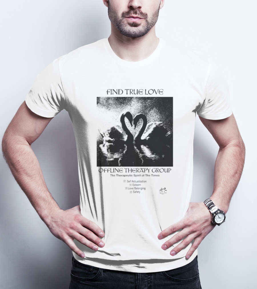 Find True Love Offline Therapy Group The Therapeutic Spirit Of The Times Self Actualization Esteem Love Belonging Safety T-Shirt