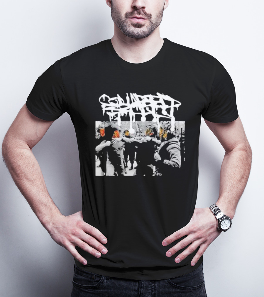 Squad Beat Collapsed Skull Neighbors Riot Scene T-Shirt