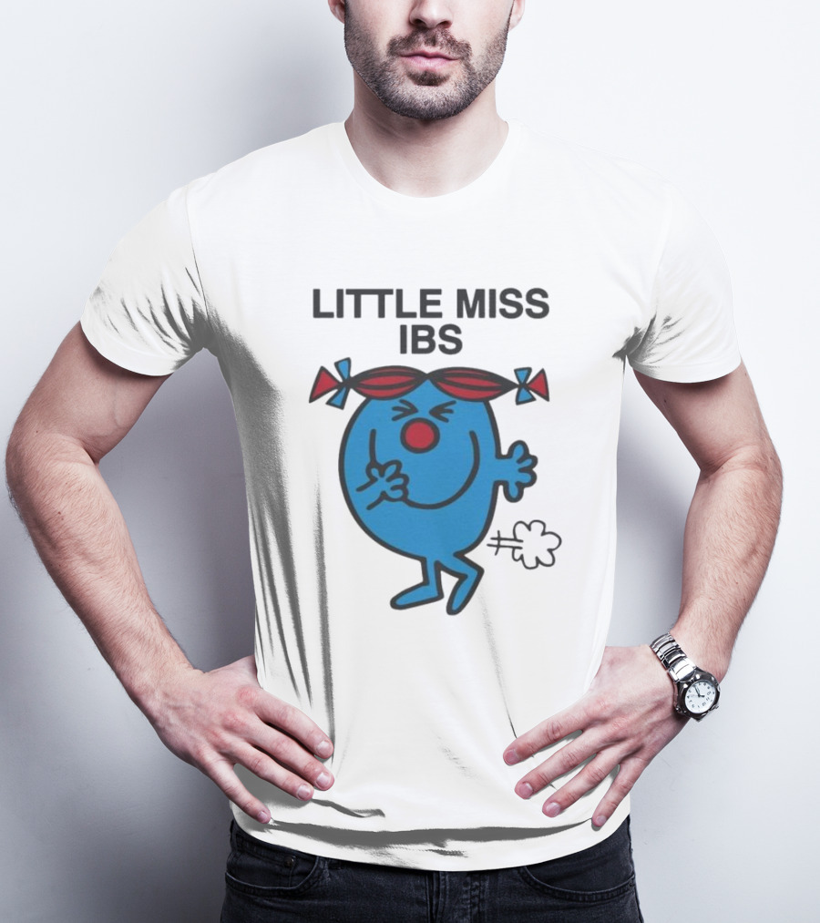 Little Miss IBS Character With Red Bows And Blue Figure T-Shirt