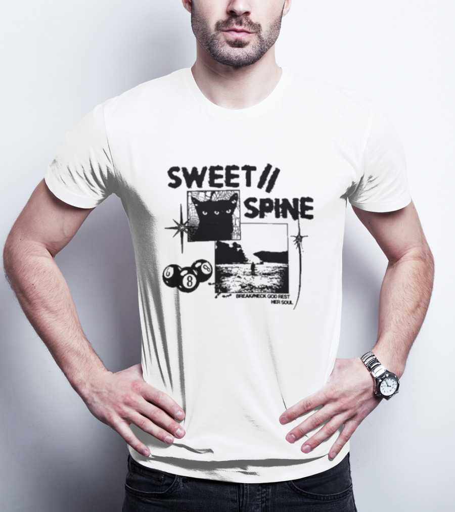 Sweet Spine Break Neck God Rest Her Soul Cat Eight Ball T-Shirt