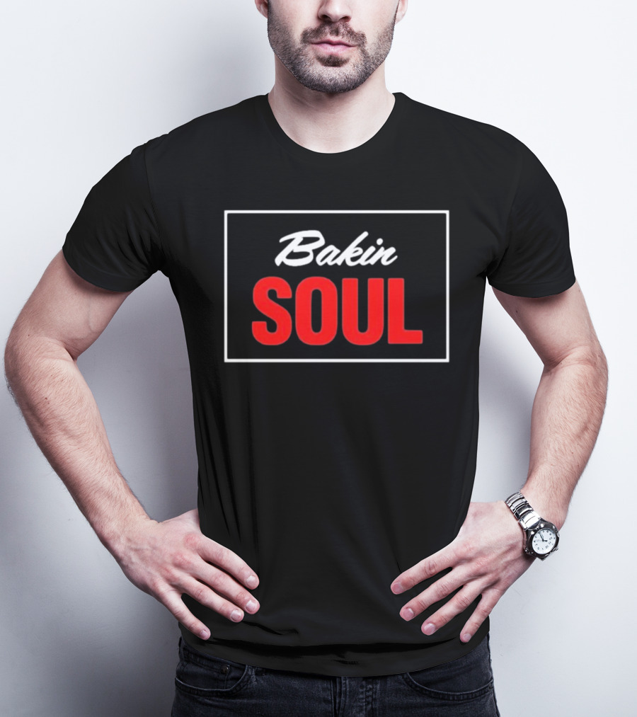 Bakin Soul Black And Red Bold Typography Block T-Shirt