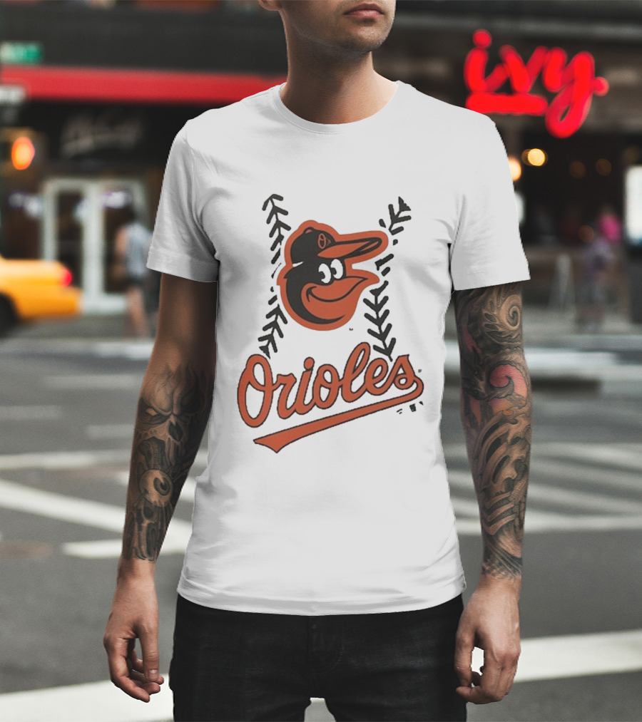 Baltimore Orioles Logo Personalized Name And Number Fastball T-Shirt