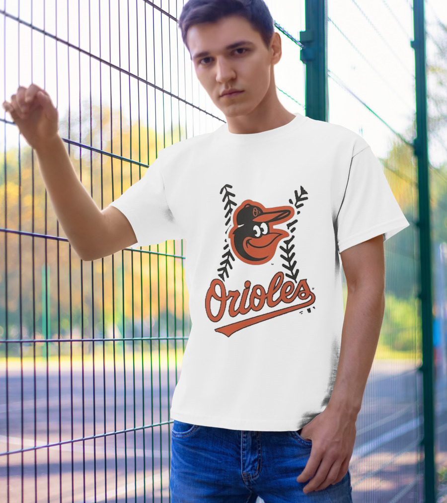 Baltimore Orioles Logo Personalized Name And Number Fastball T-Shirt