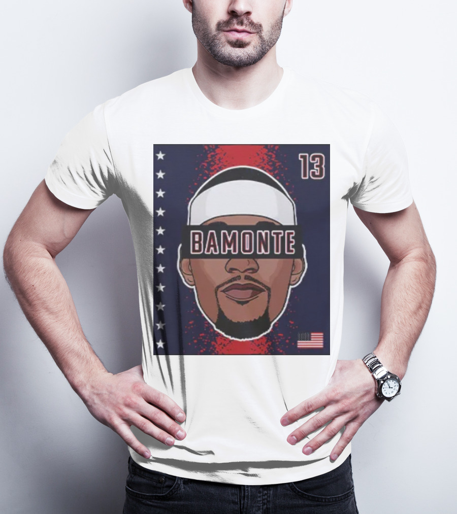 Bamonte 13 Stars And Stripes Illustration Bam Adebayo T-Shirt