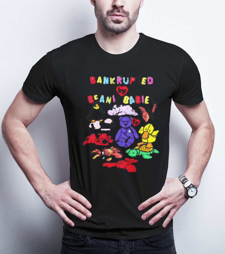Bankrupted By Beanie Babies Heart Colorful Collection T-Shirt