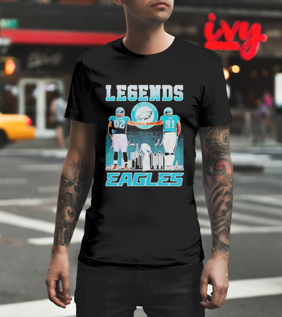 Legends Eagles 62 91 Philadelphia Football Players T-Shirt