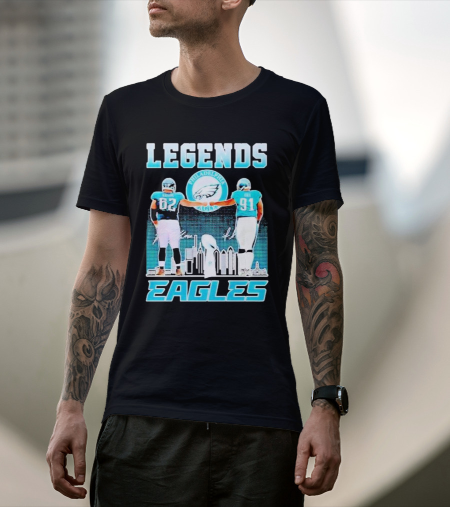 Legends Eagles 62 91 Philadelphia Football Players T-Shirt