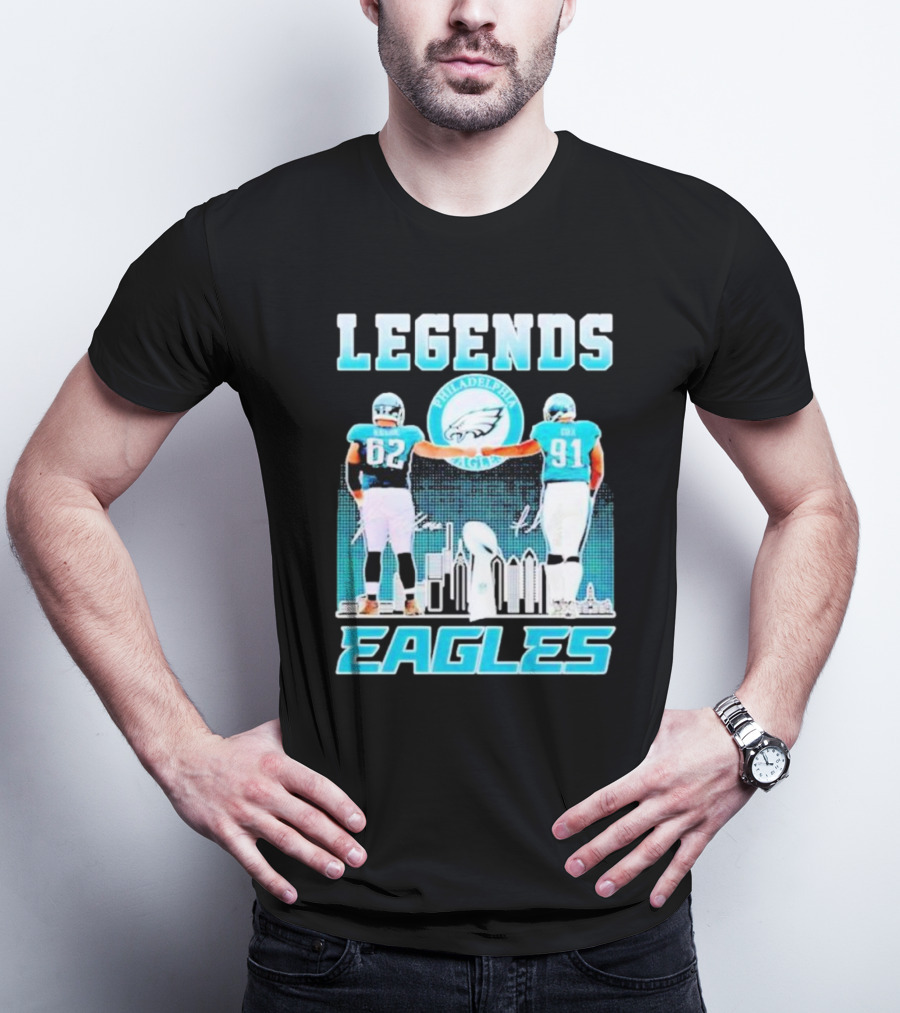 Legends Eagles 62 91 Philadelphia Football Players T-Shirt